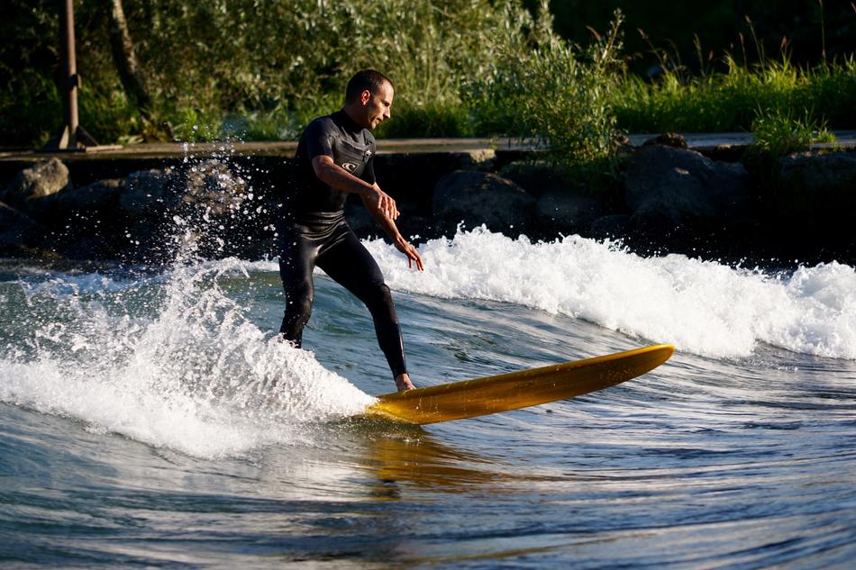 Surfer River Surfboard free image download