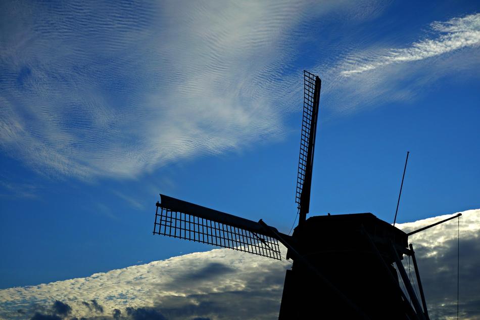 Silhouette of a mill against the sky free image download
