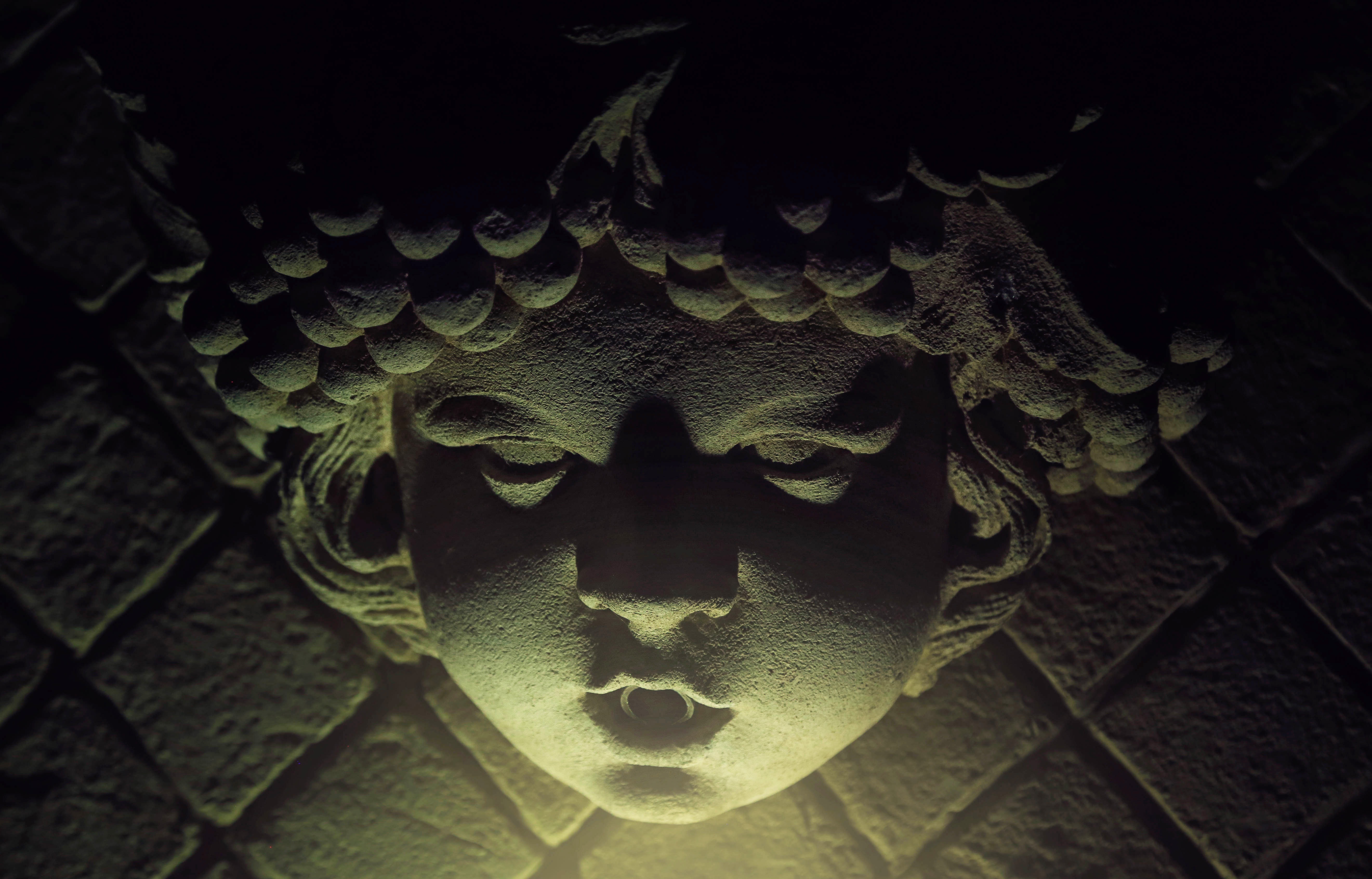Creepy Statue Face free image download