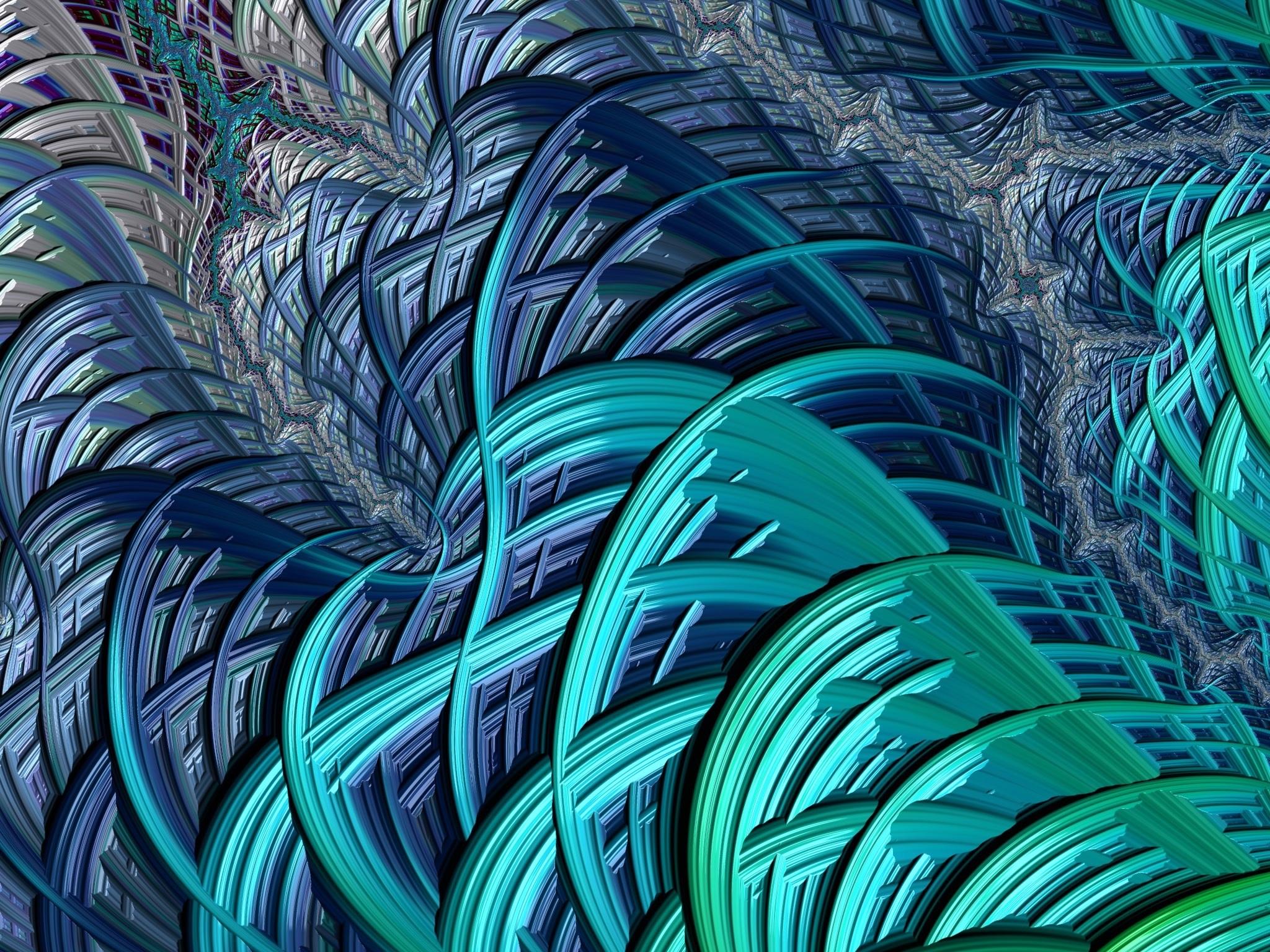 Oceanic fractal turquoise blue free image download