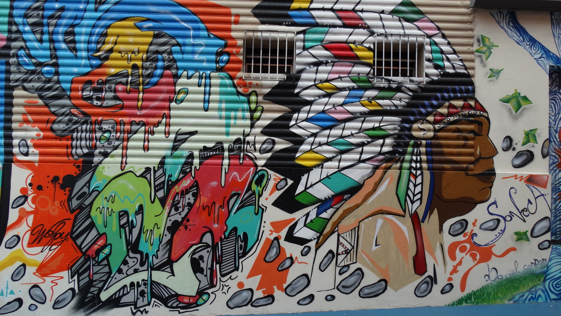 Graphite Street Art at wall free image download