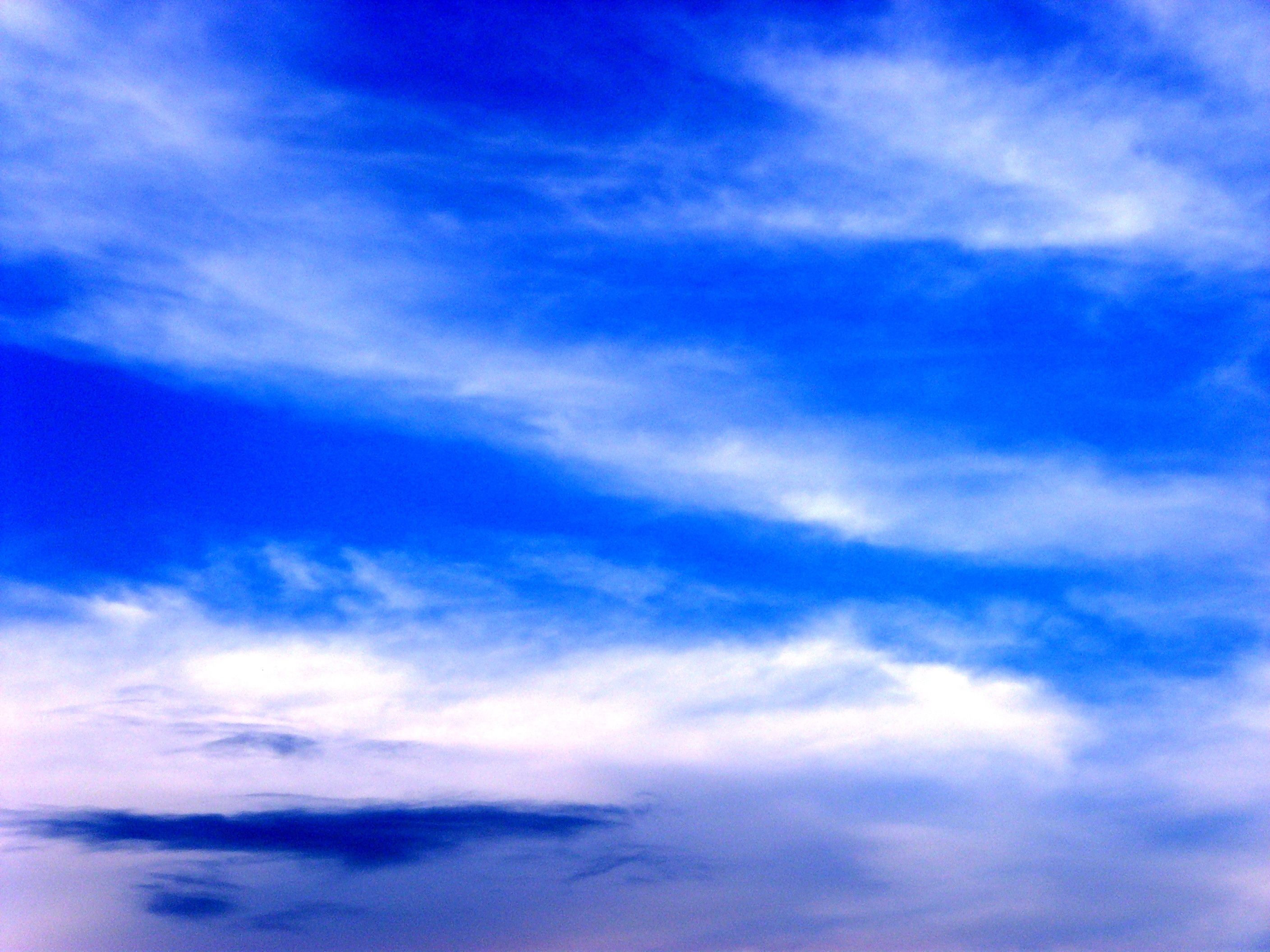 Calm blue sky with clouds free image download