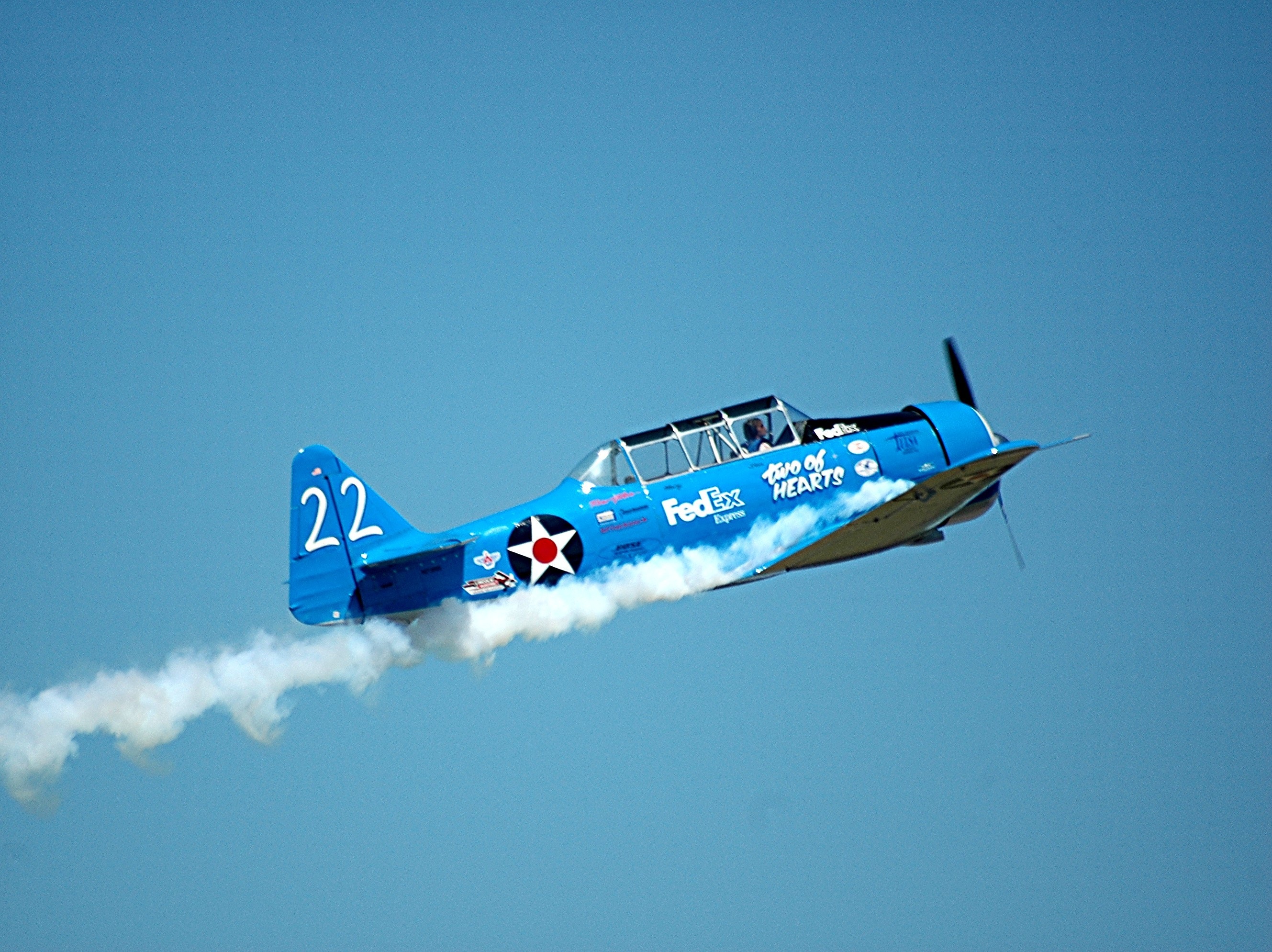 Blue plane in the sky free image download