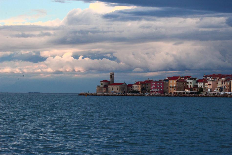 Sea Piran Clouds free image download