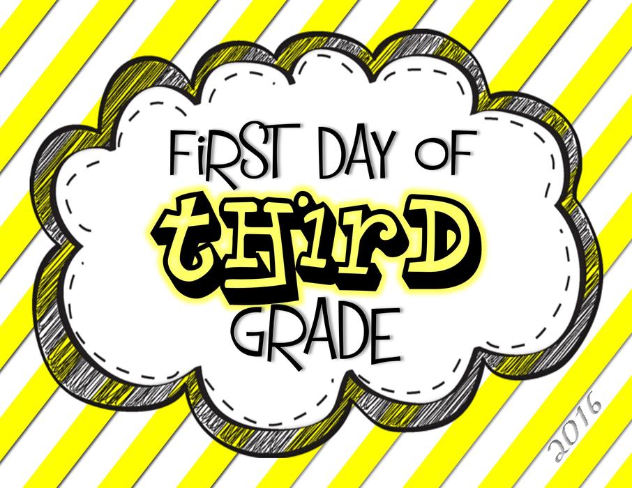 Third grade day first yellow sign free image download
