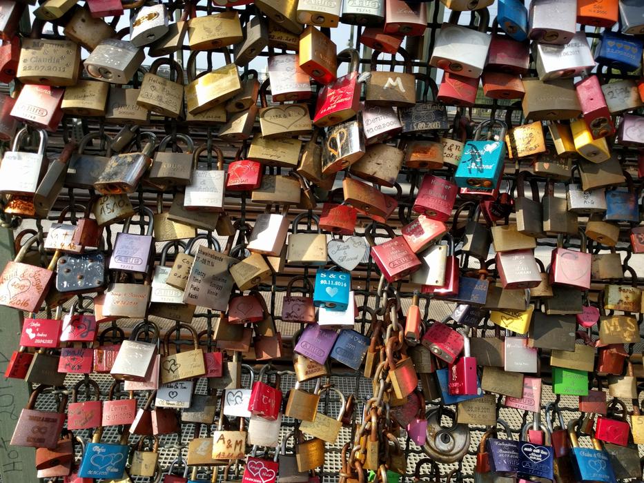 A big wall of colored locks free image download