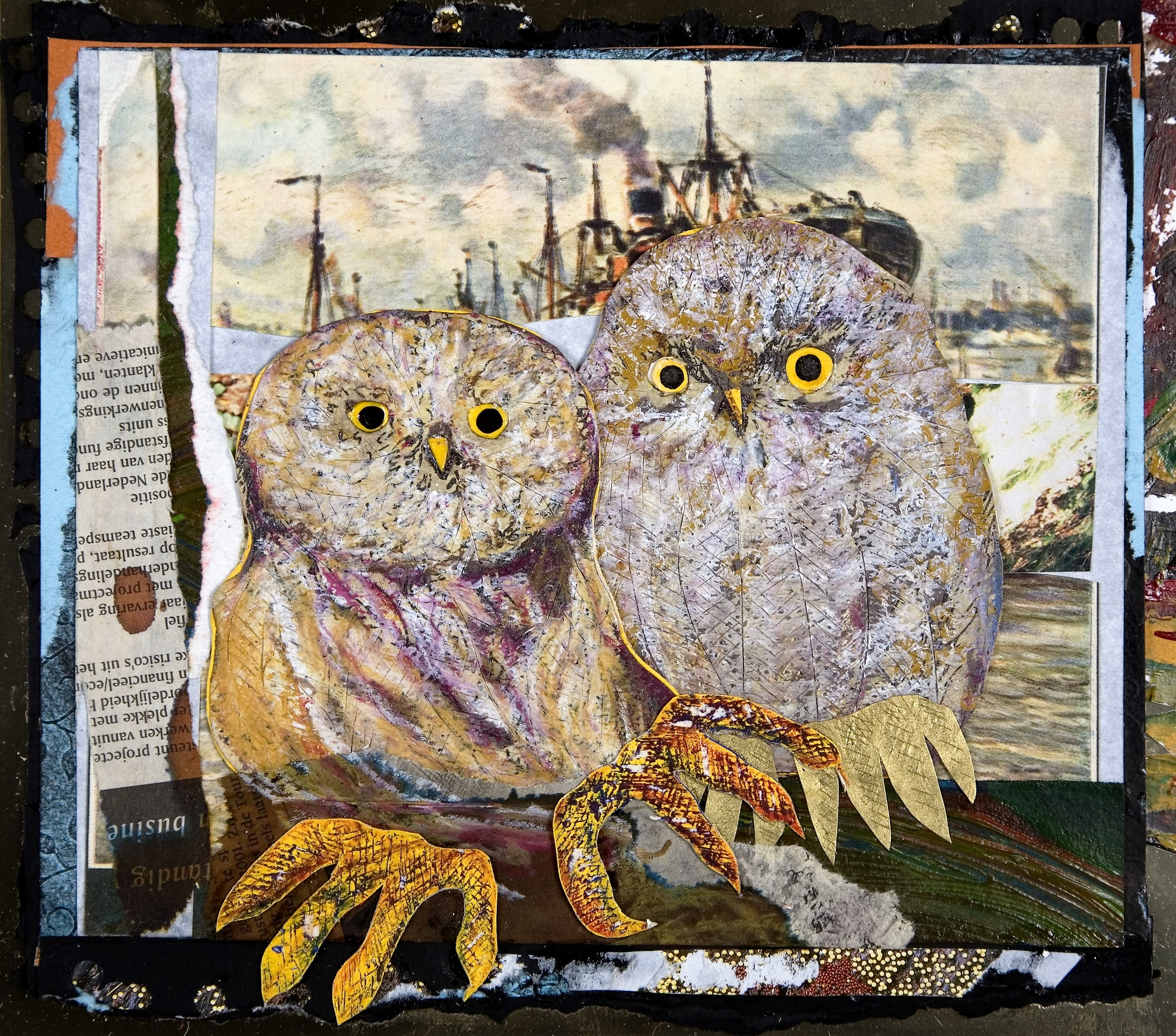 Owl Paperwork Art free image download