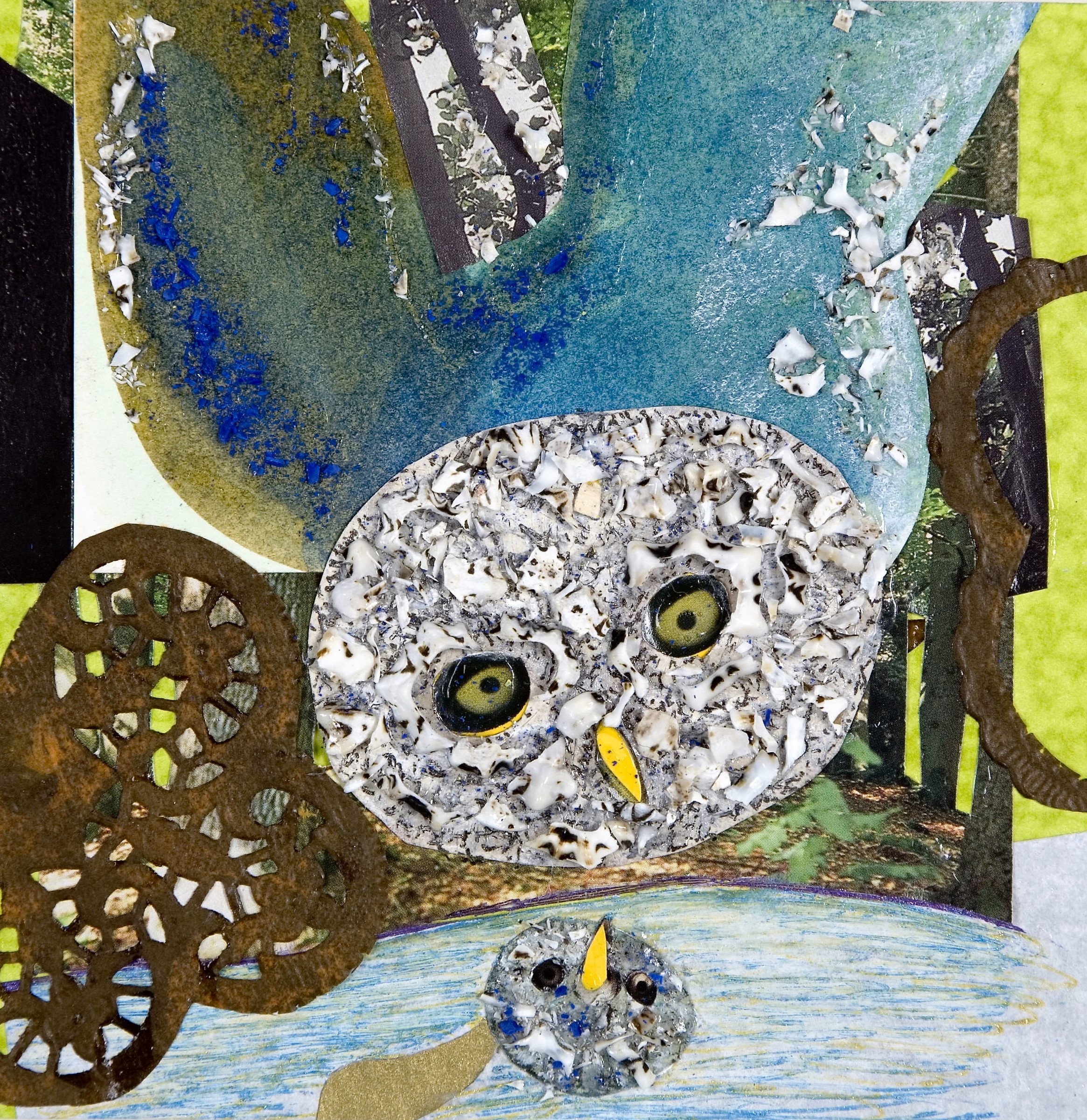 Owl Paperwork Art free image download