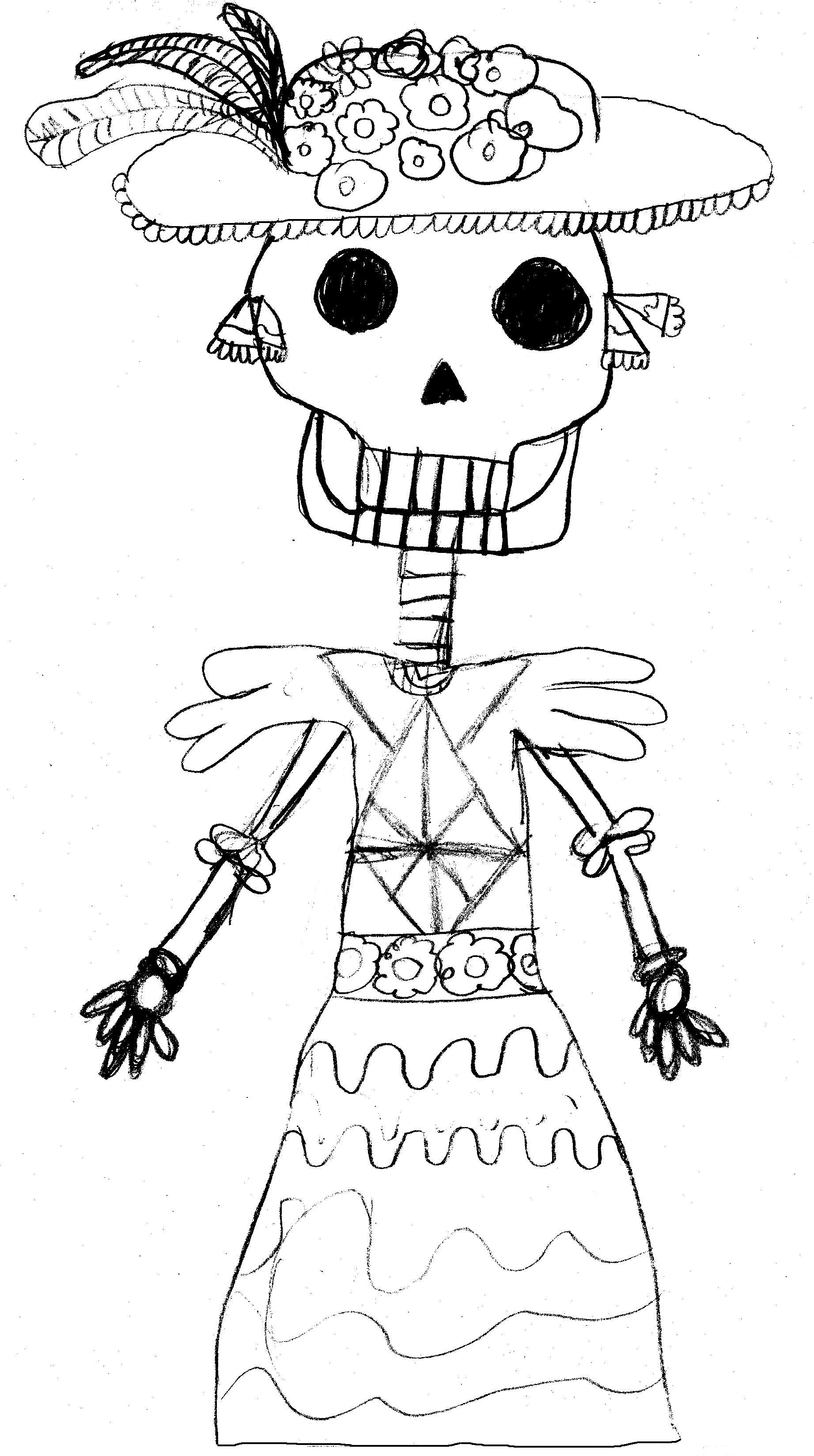 Day of the dead catrina calaca free image download