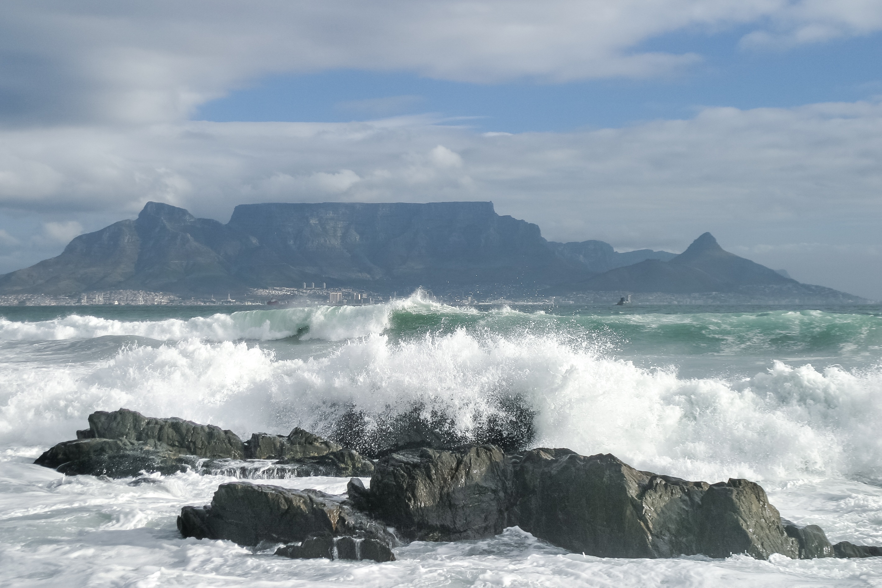 Table Mountain Ocean Sky Cape free image download
