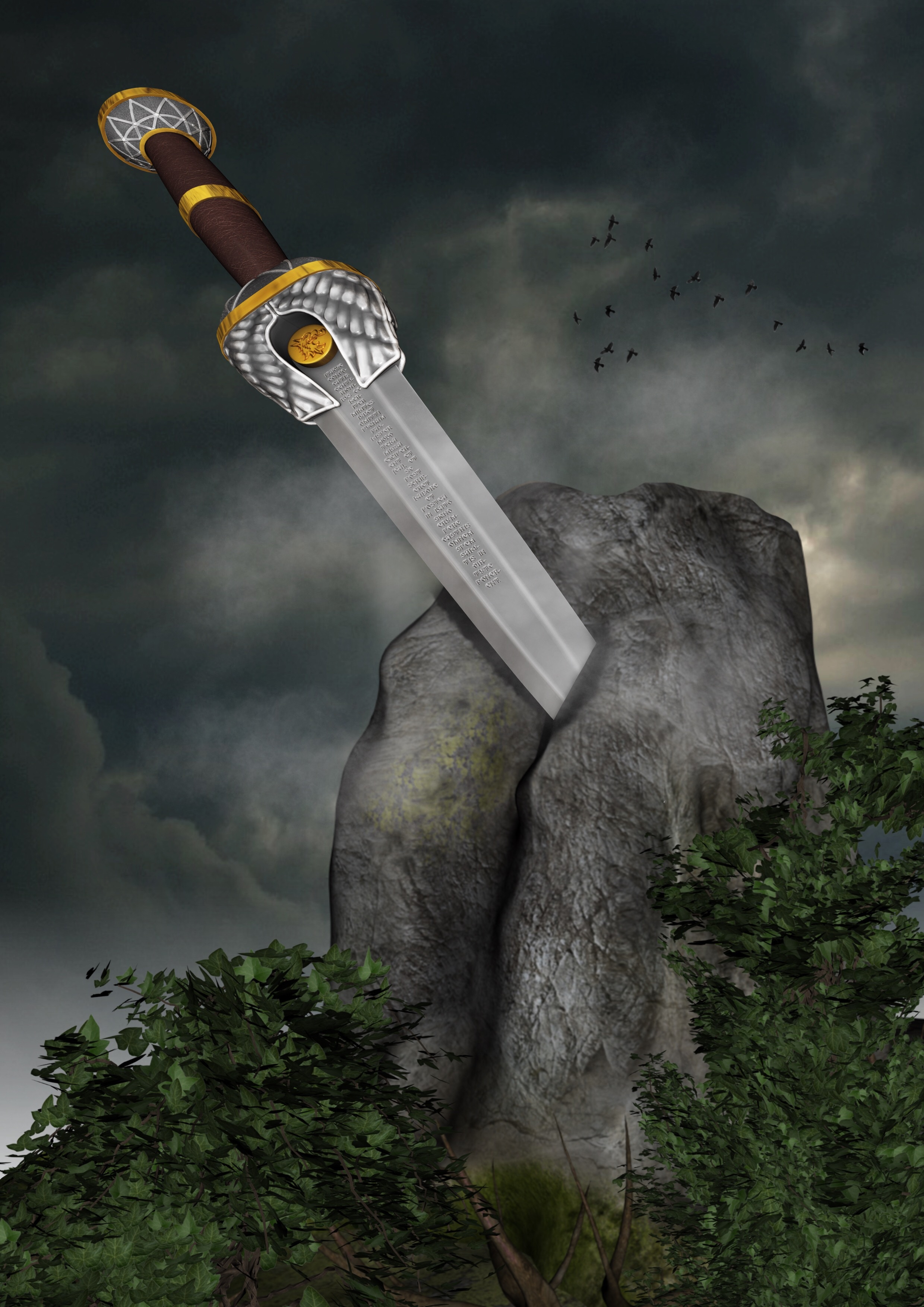 Sword stone sage fairy tales ivy free image download