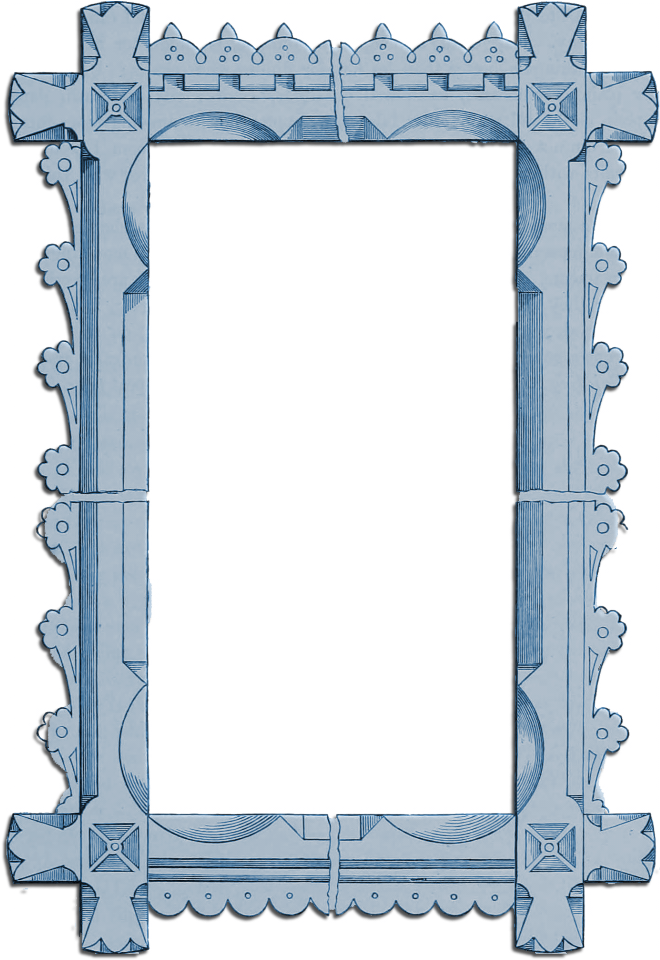 Blue wooden frame on white background free image download