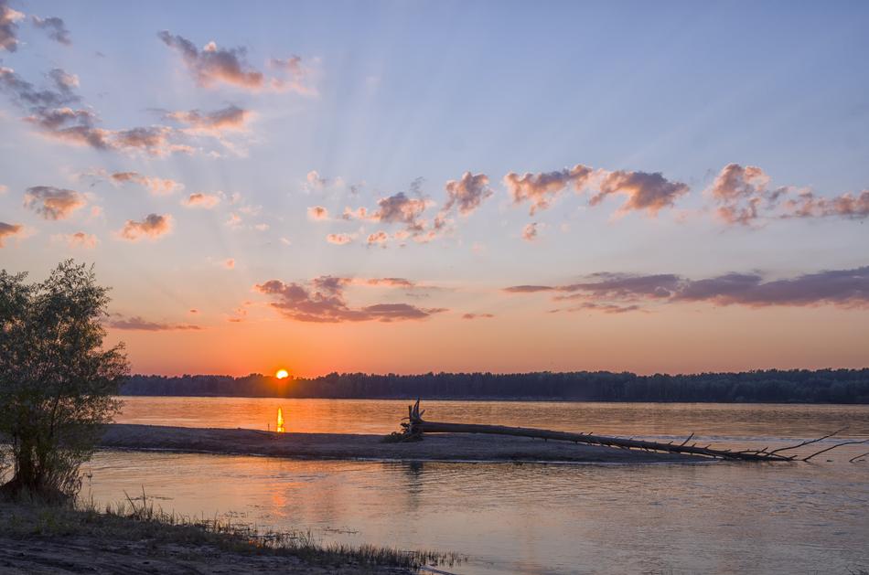 River Sunset Landscape free image download