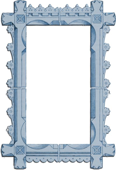 Blue wooden frame on white background free image download