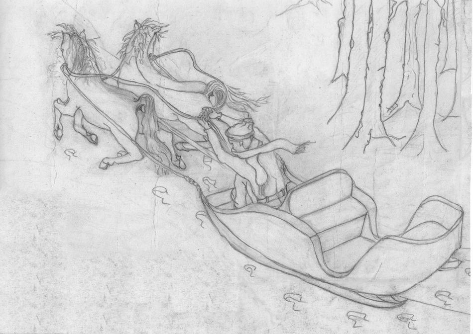 Snow privacy troika pencil drawing free image download