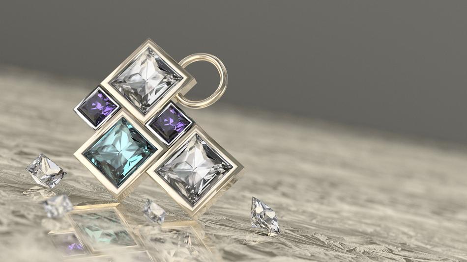 Jewel pendant gemstone diamond 3d free image download