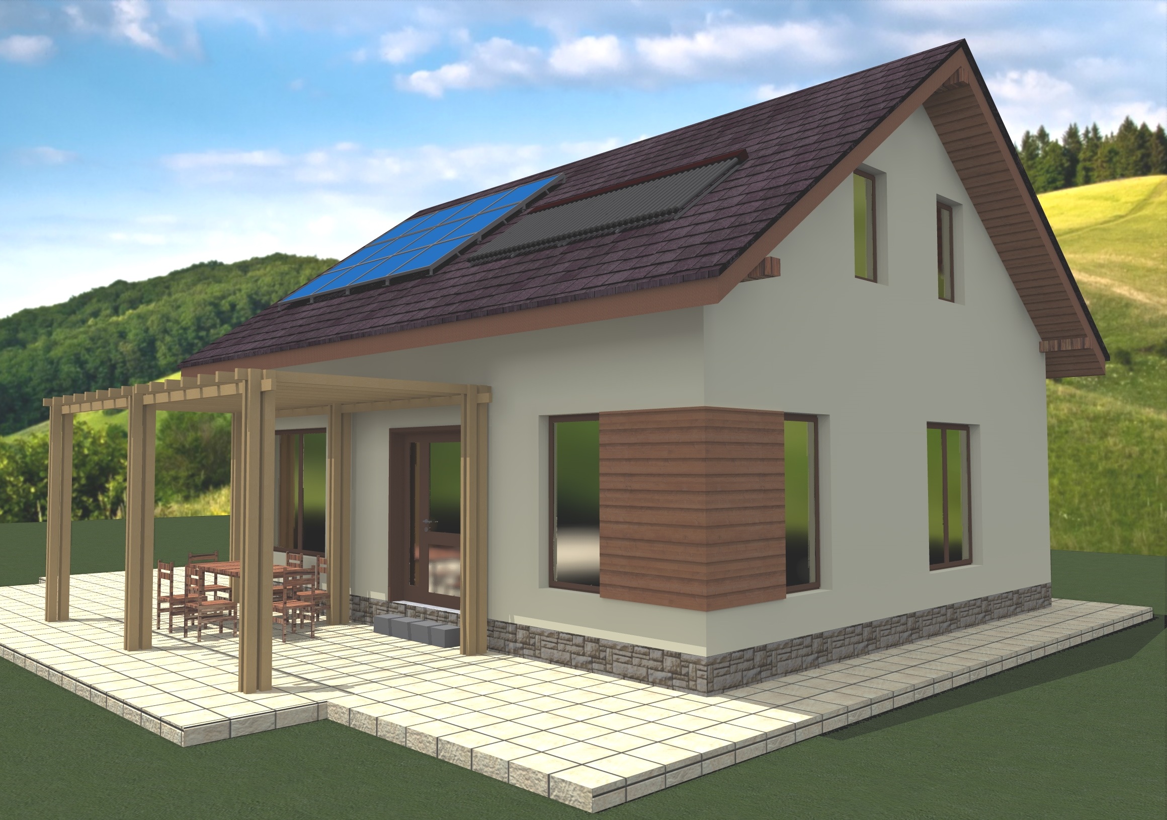 Preeria home passive house 3d render free image download
