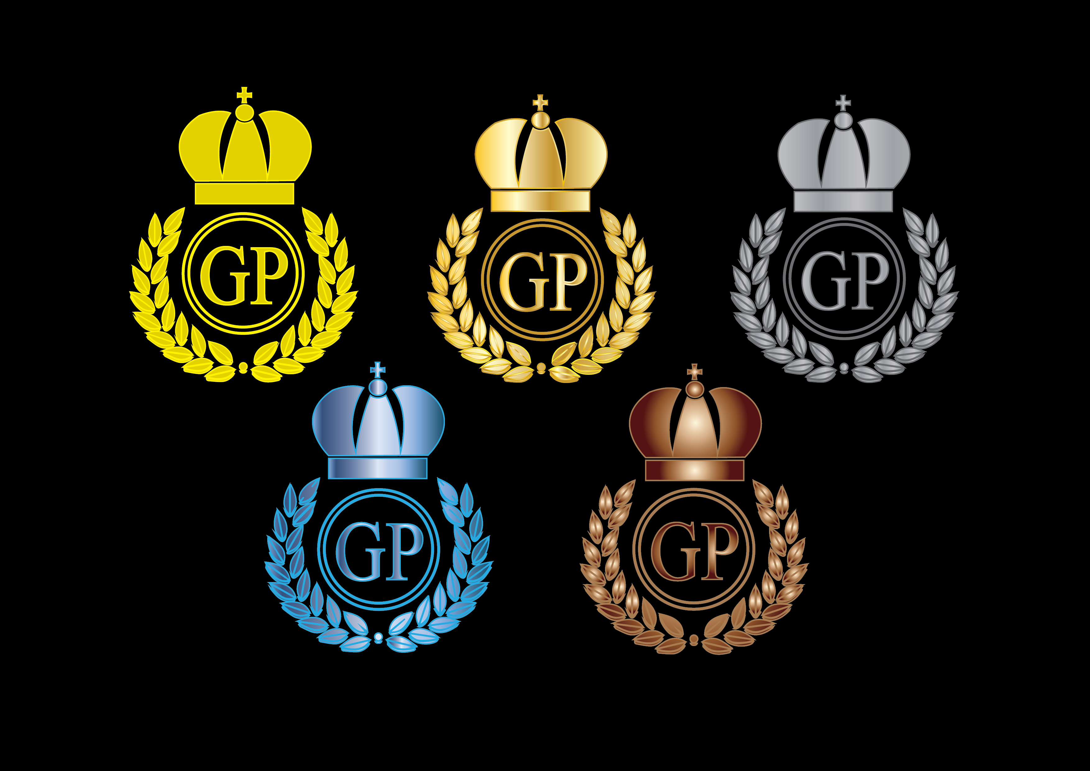 Colorful logos on a black background free image download