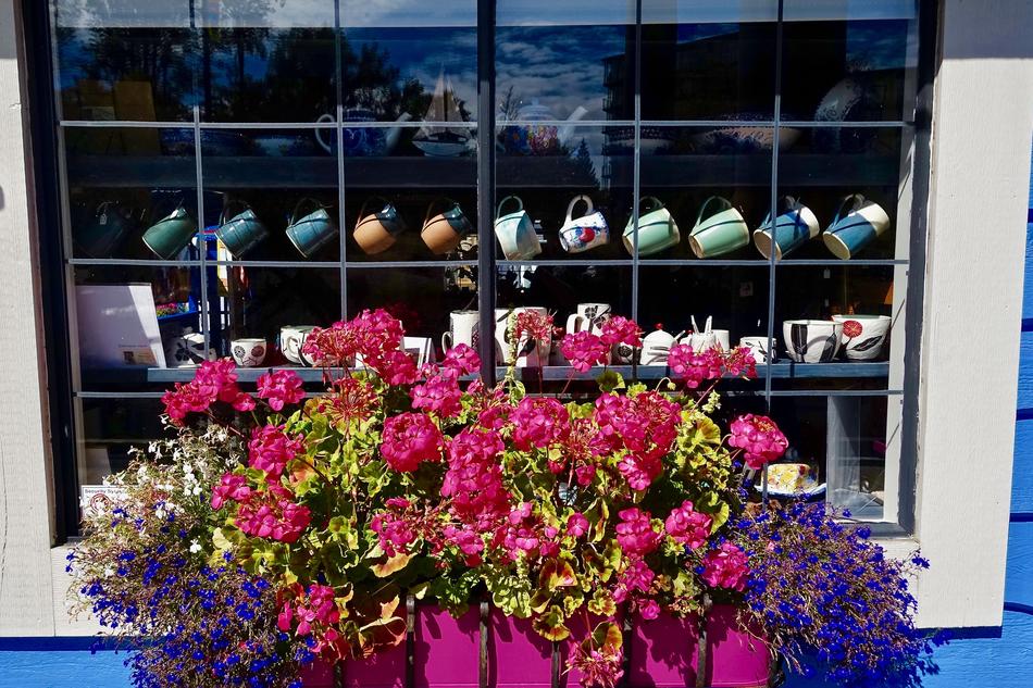 Bouquet of flowers by the window free image download