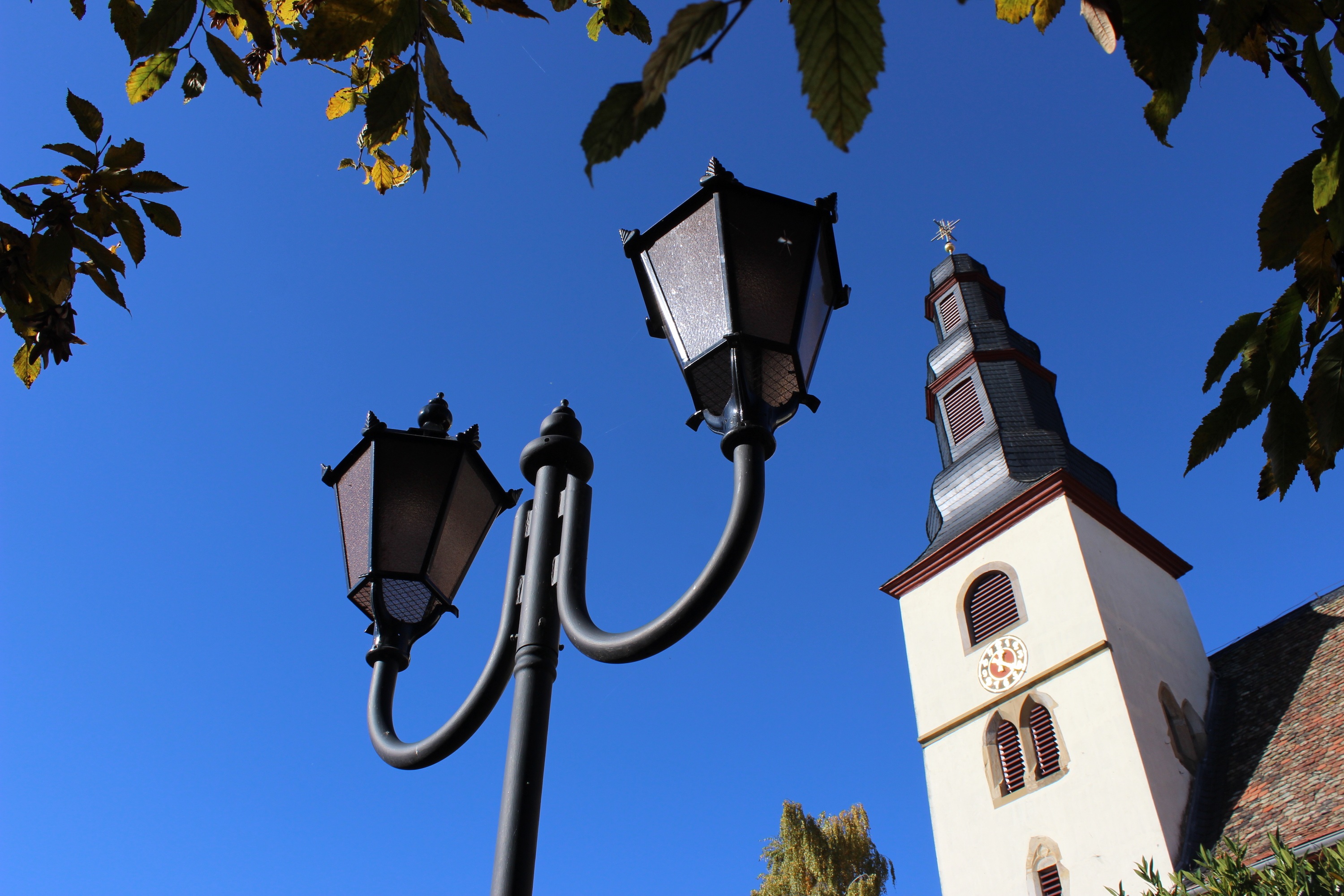 Blue Sky Church Buildings Autumn free image download