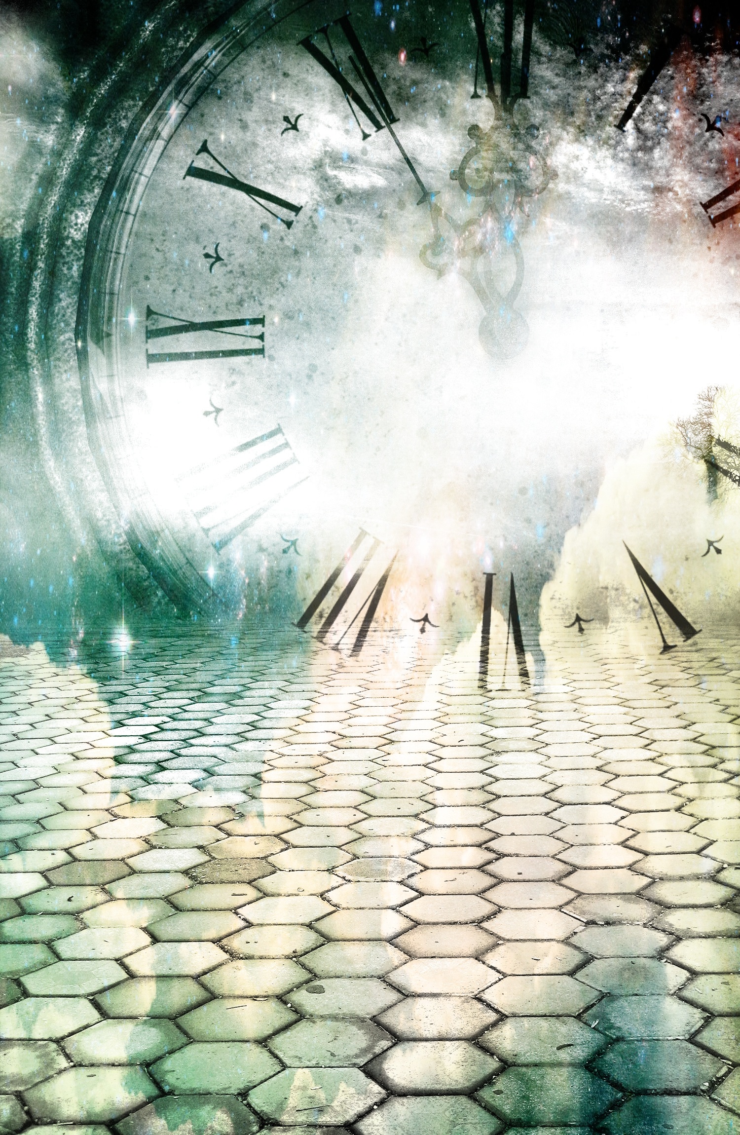 Time surreal clock ground fantasy free image download