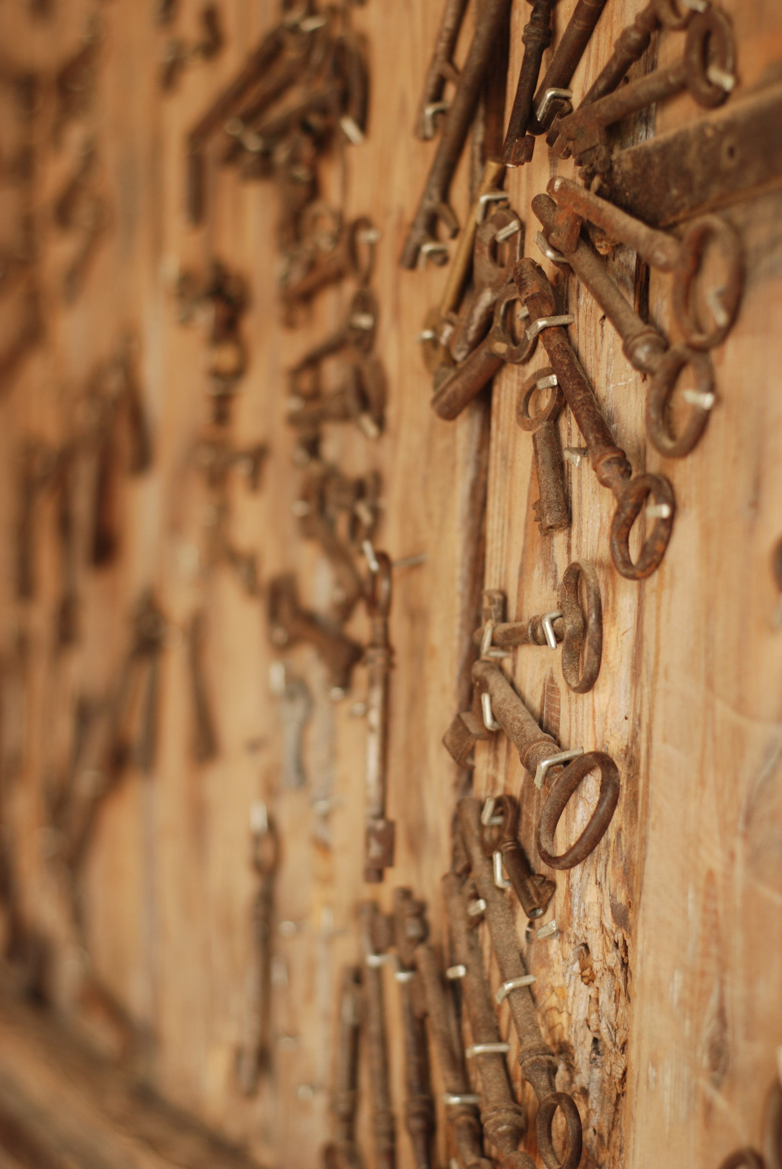 Iron old keys decorating the door free image download