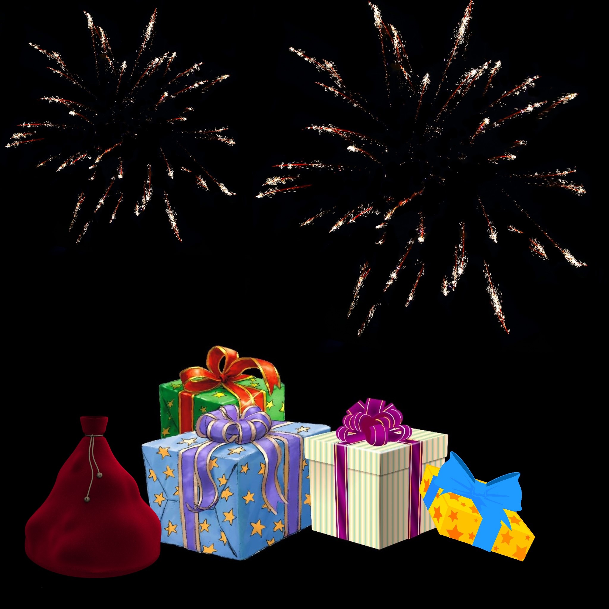 Gift fireworks christmas free image download