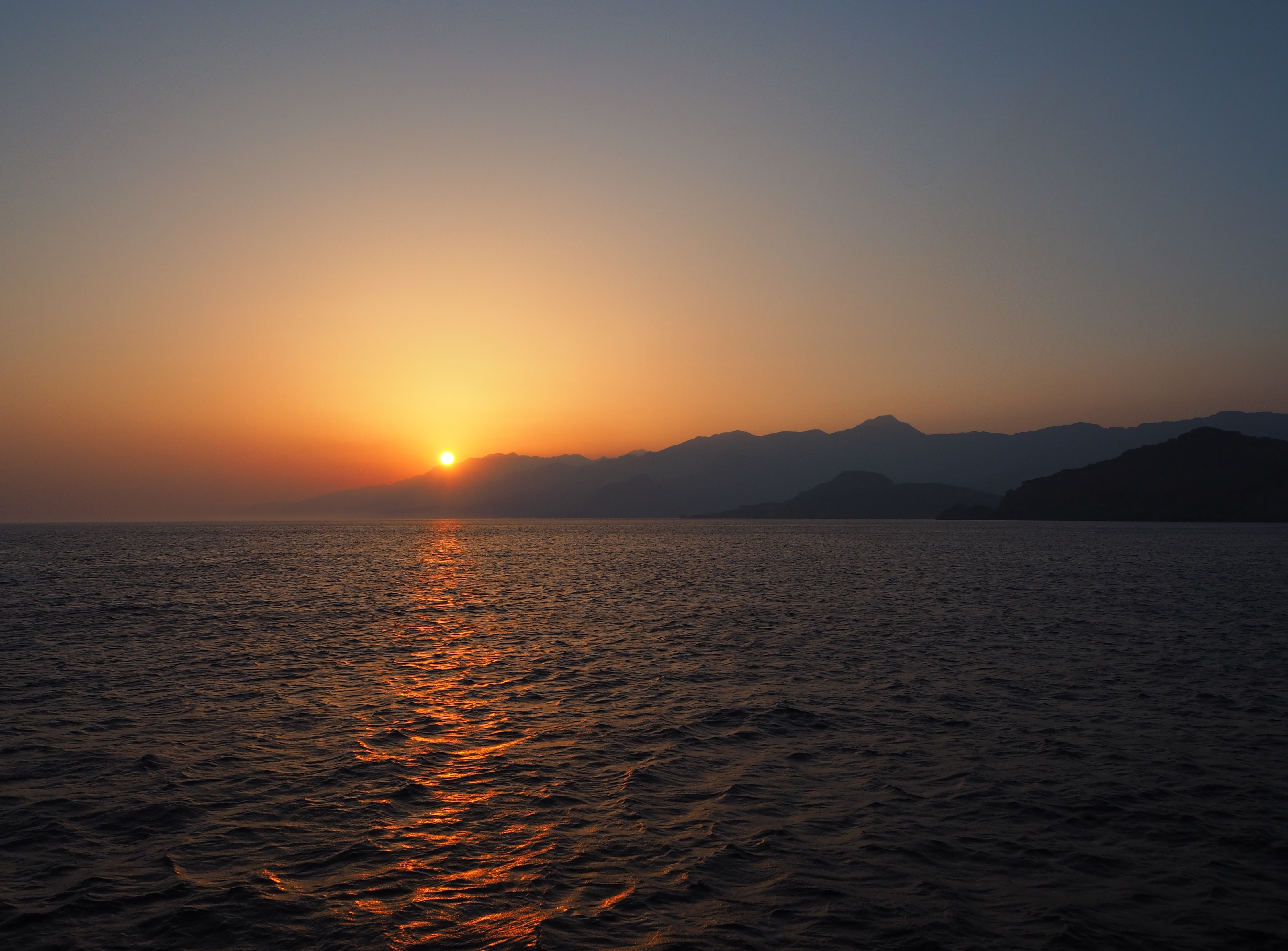Sunset Sea Crete free image download