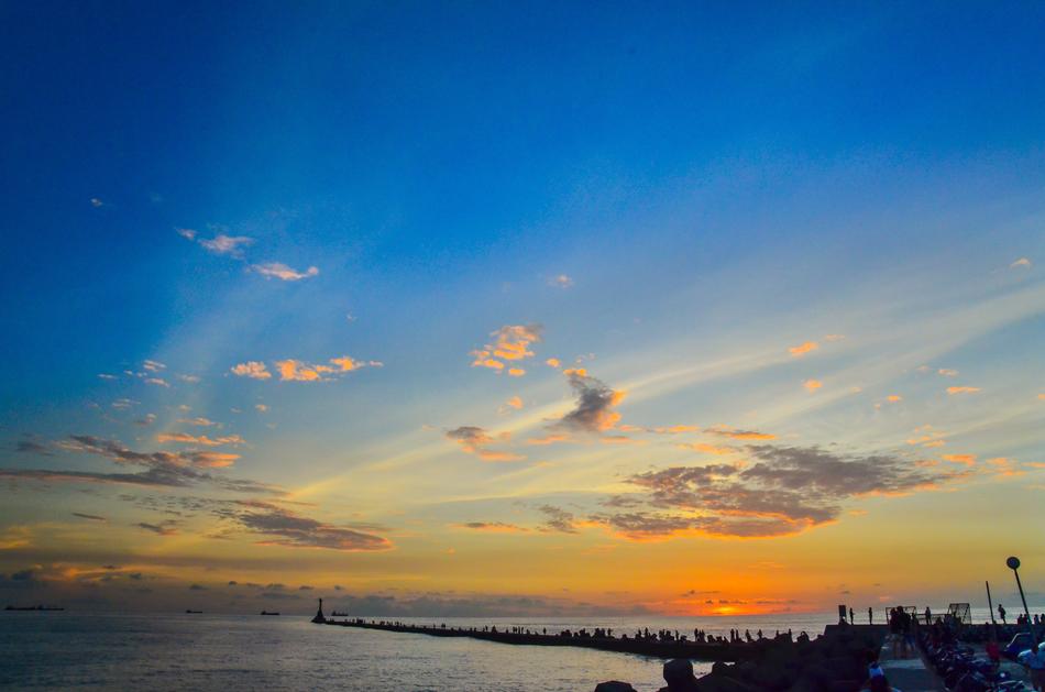 The Evening Sun Sunset Hai Bian To free image download
