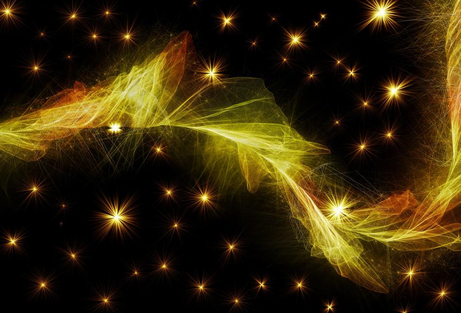 Yellow lines with stars in the sky free image download