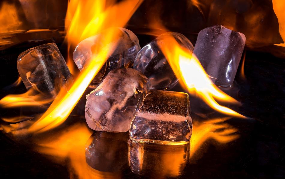 Ice Cubes Fire Flame free image download