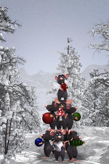 Merry christmas christmas mice free image download
