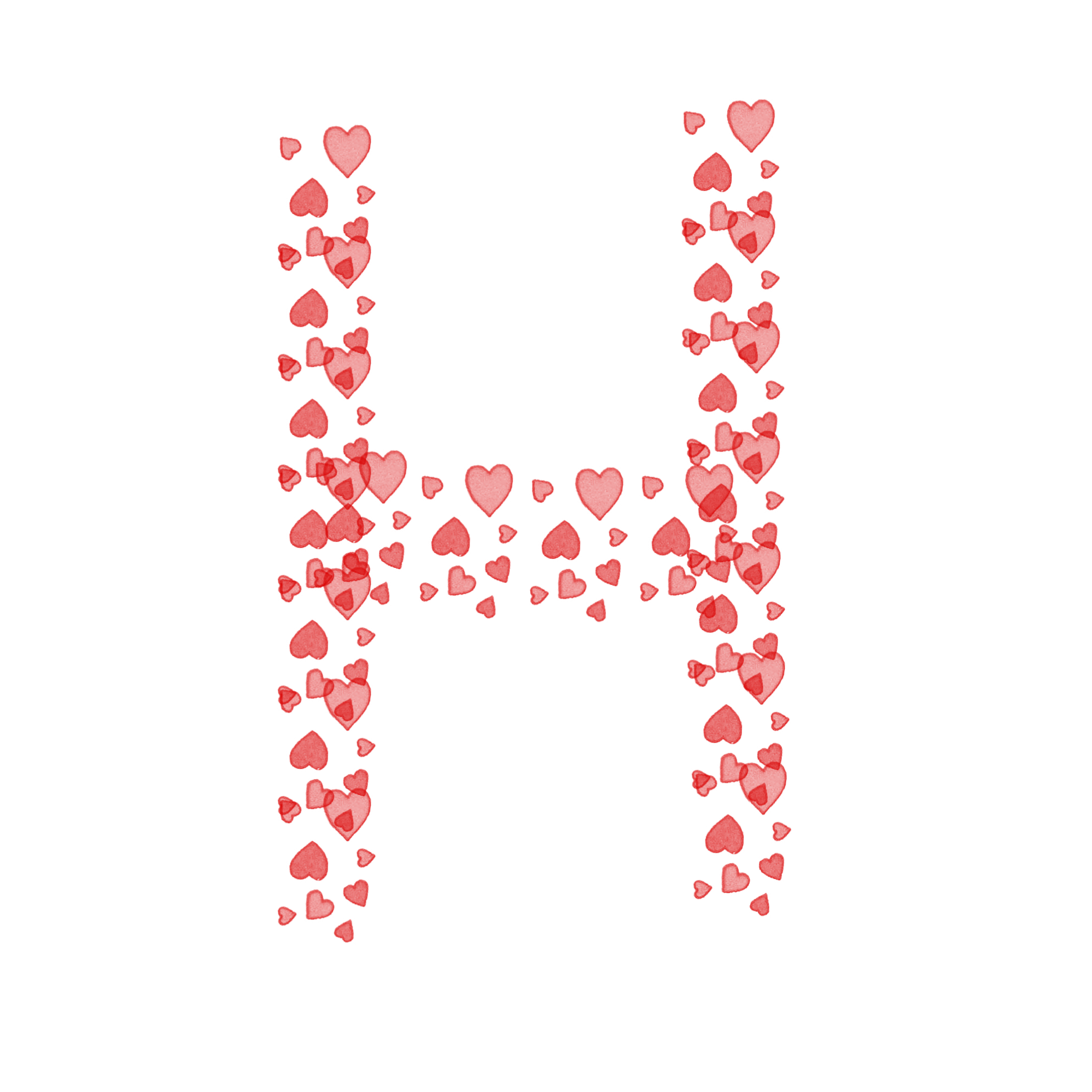 Love heart letter h free image download