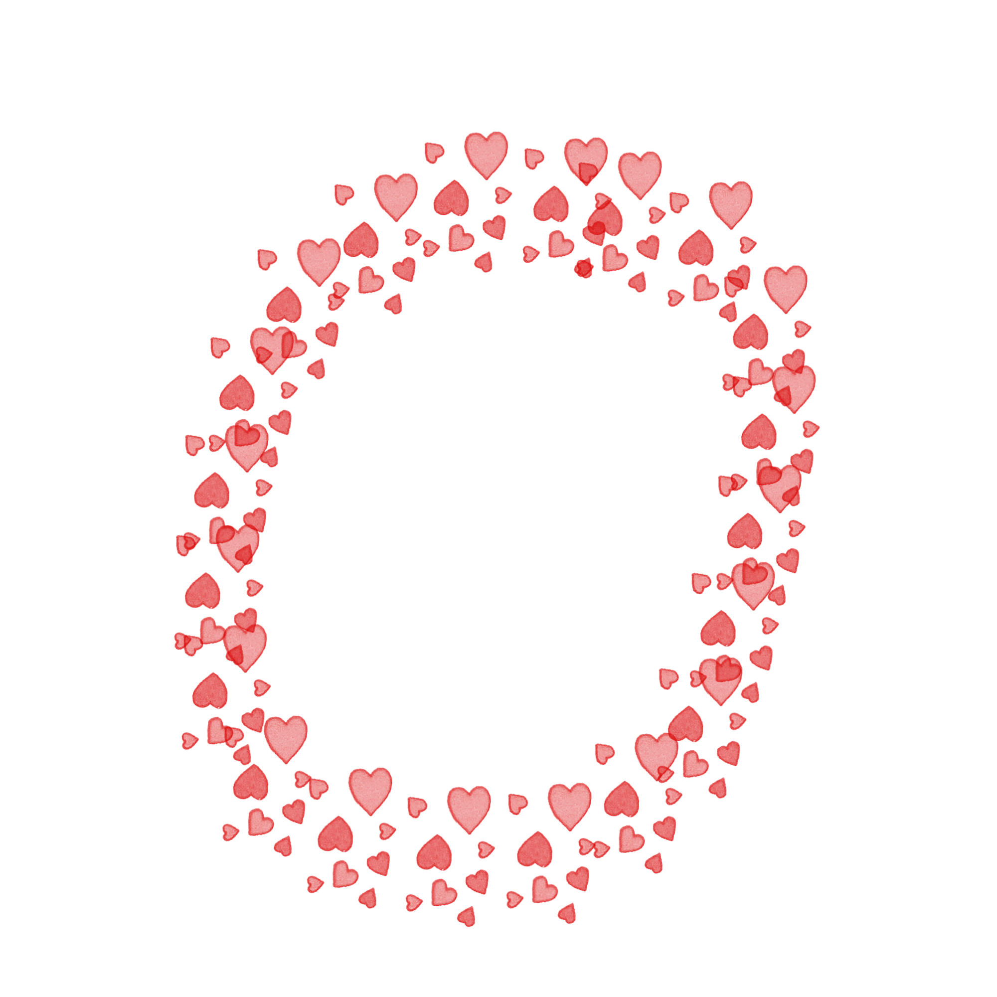 A cute letter O with hearts free image download