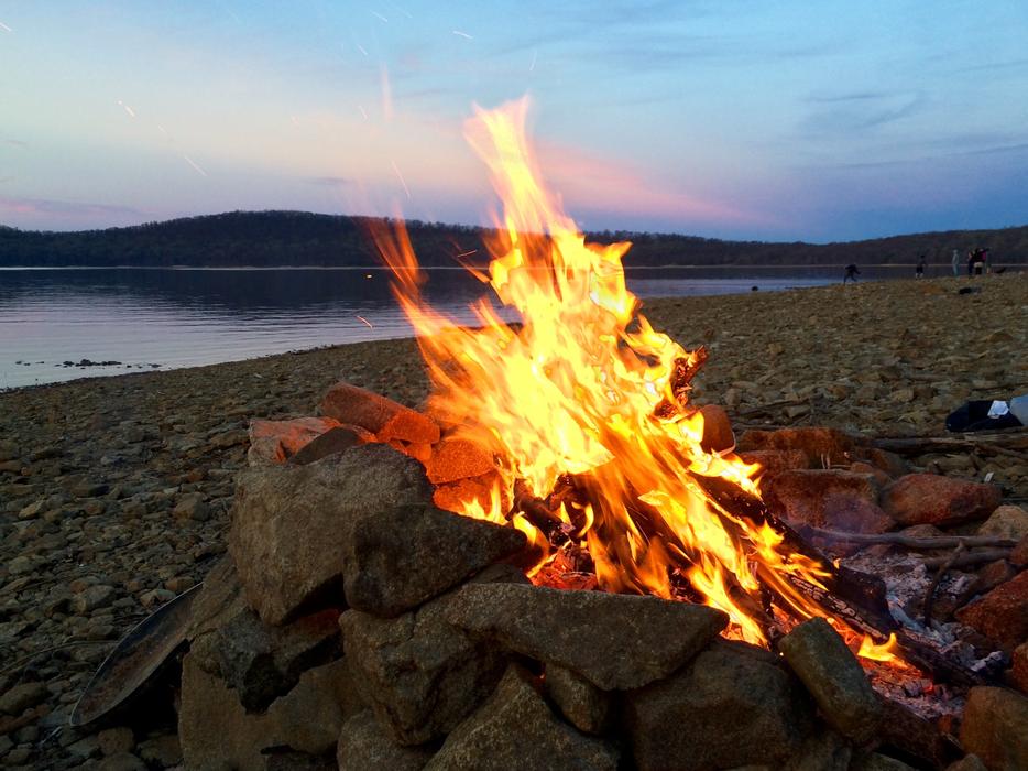 Fire burning on the beach free image download