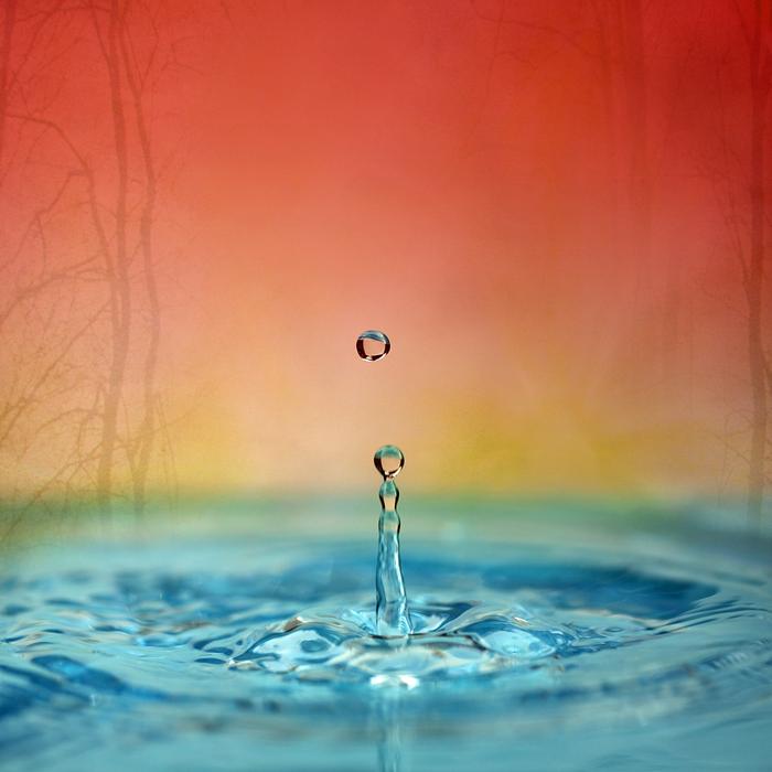 Colorful digital fantasy, drop of water free image download