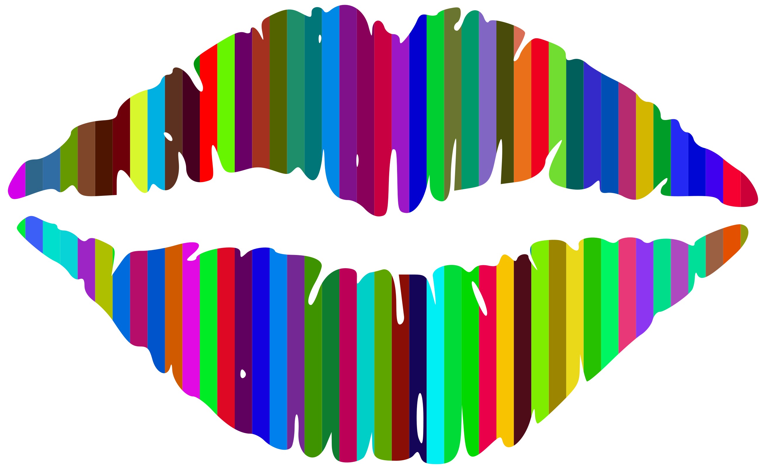 A graphic drawing of colored lips free image download