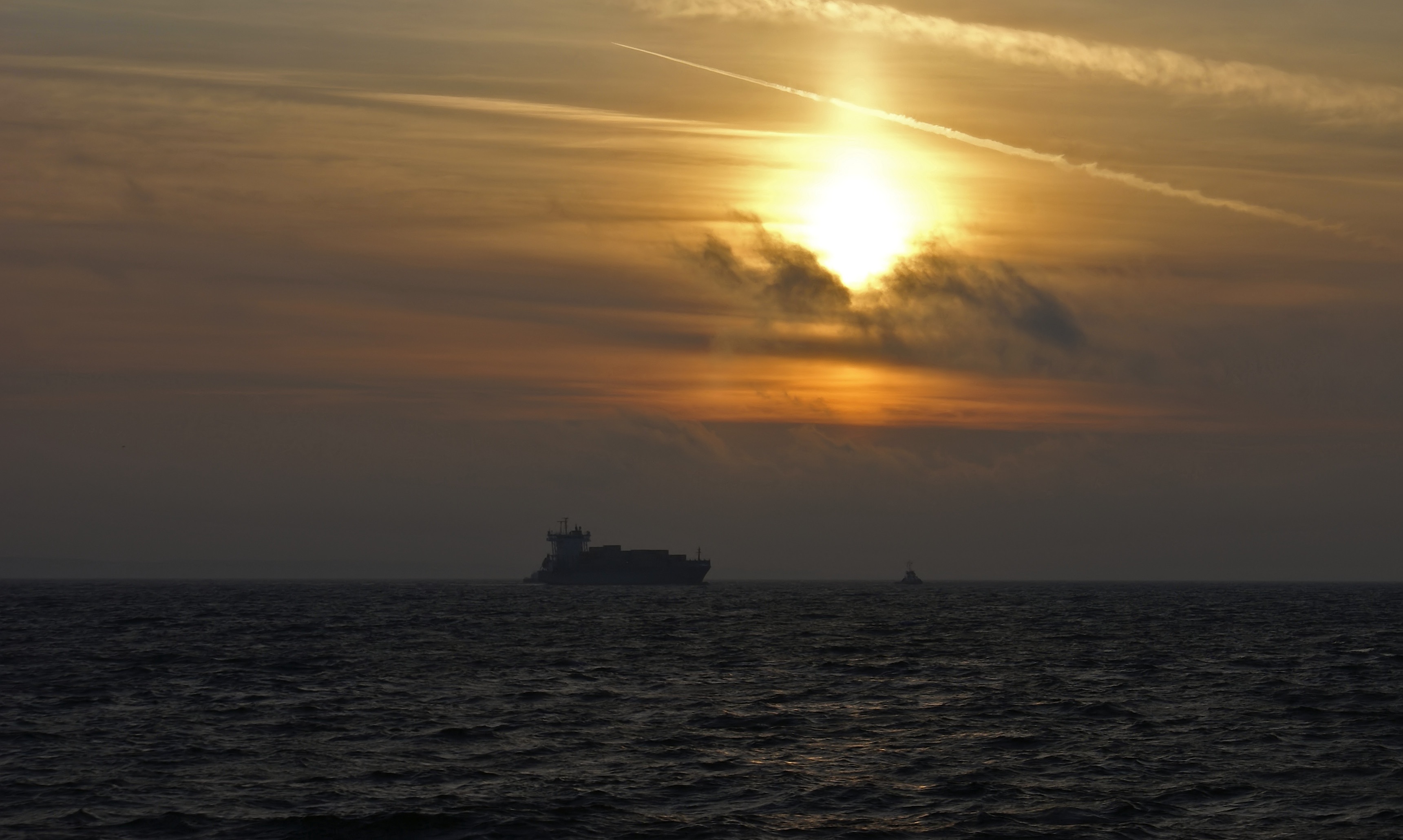 The Ship Sea Sunset Baltic free image download