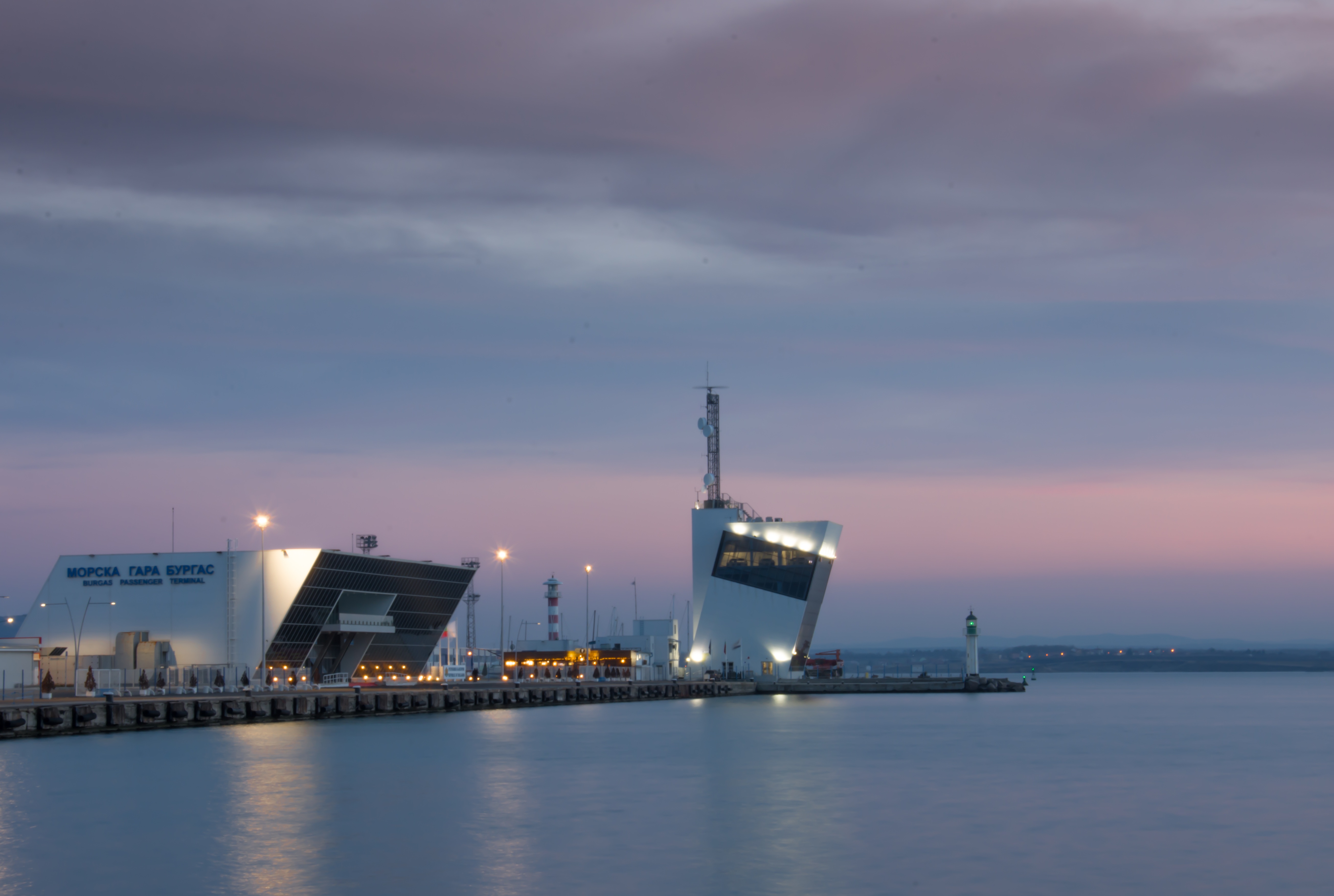 Sunset Port Burgas free image download