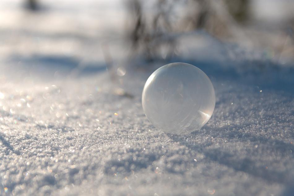 A frozen bubble in the white snow free image download