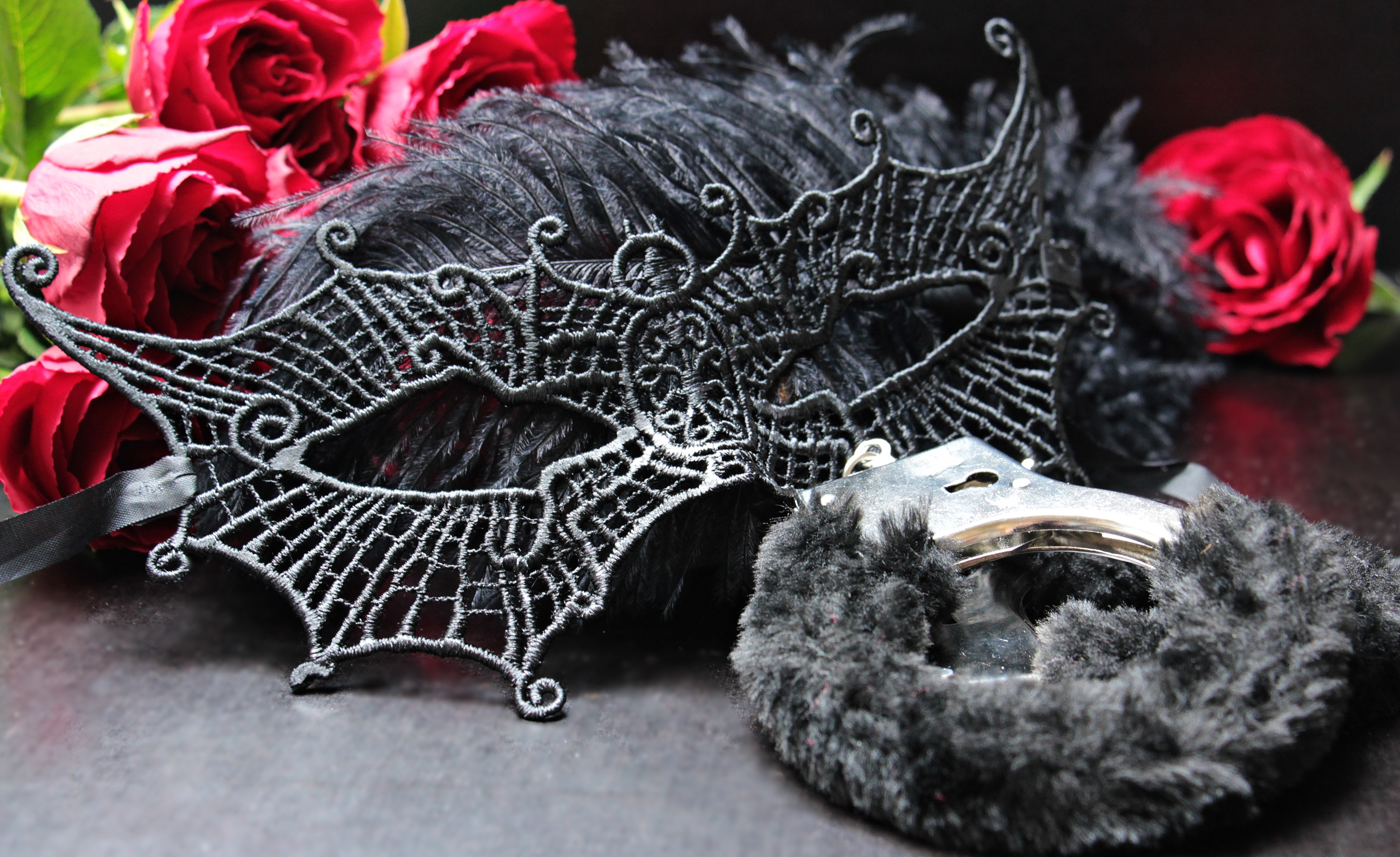 Mask Handcuffs Roses Red free image download