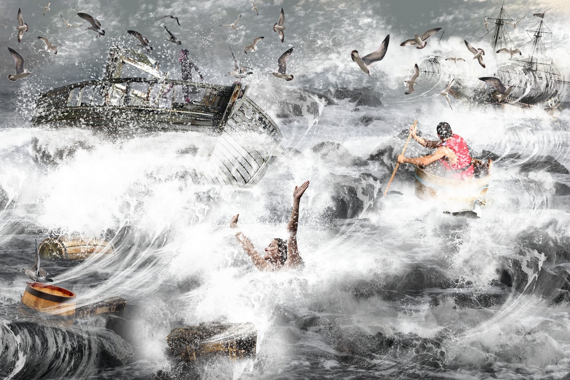 Picture of a disaster at sea free image download