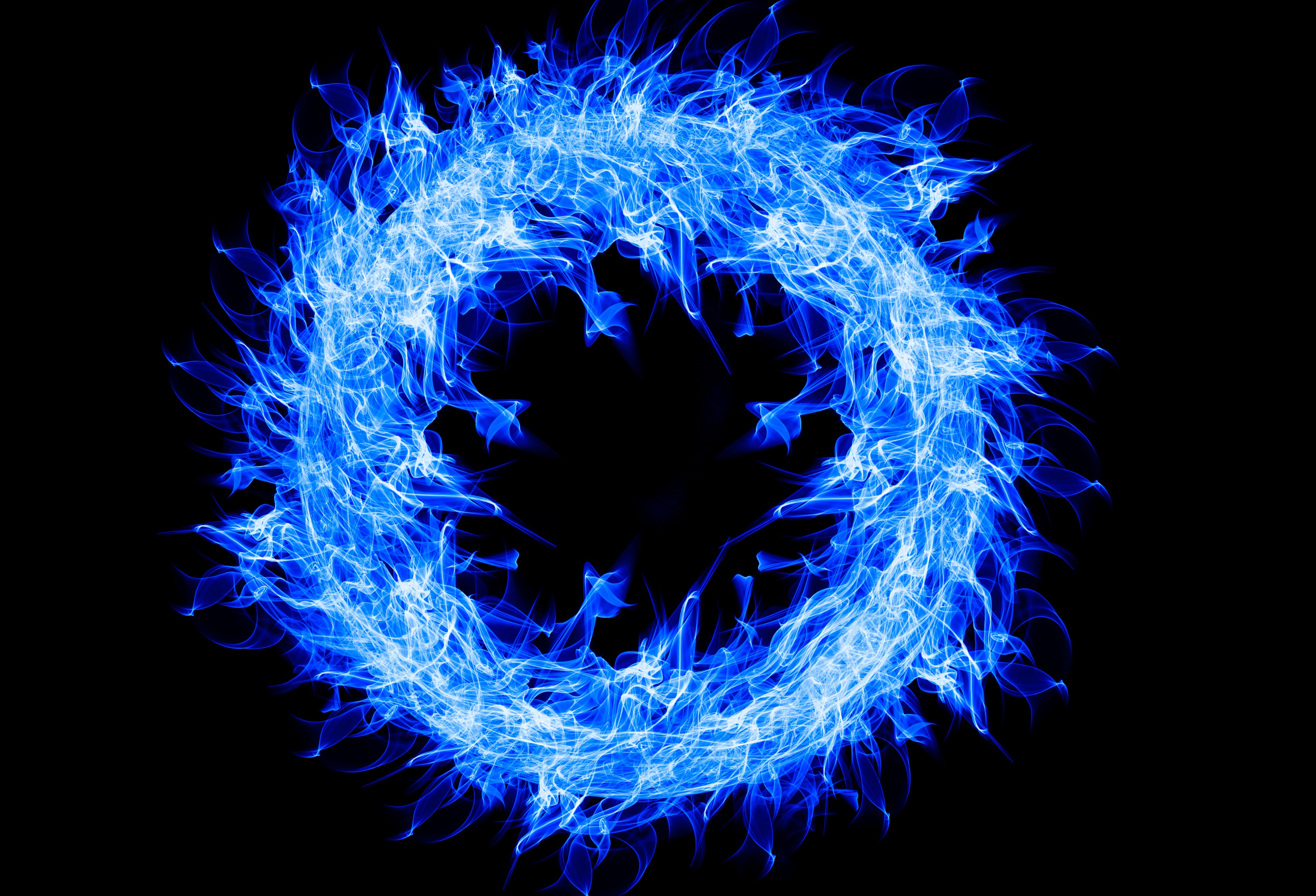 Ring of fire circle blue fire free image download