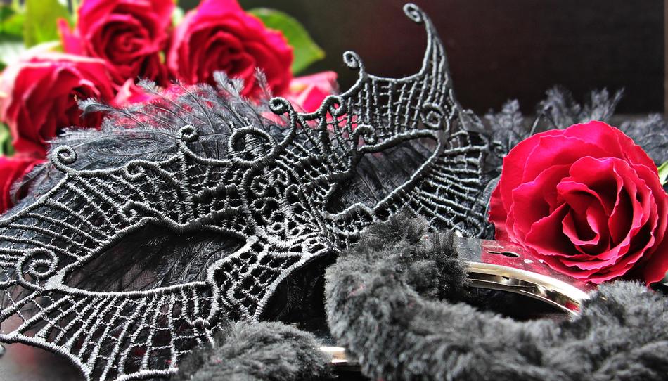 Mask Handcuffs Roses Red free image download