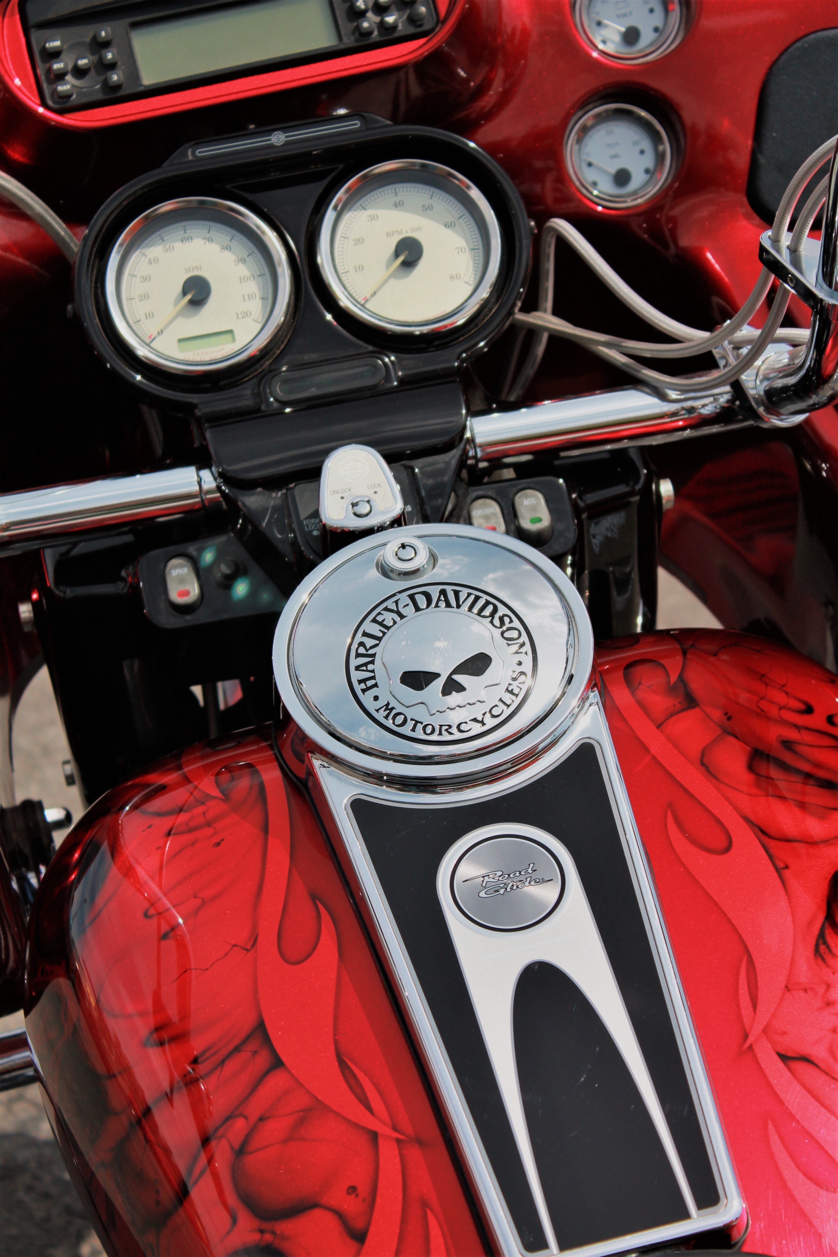 Harley Davidson Motorcycle Red free image download