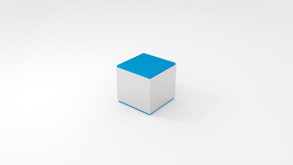 White cube with a blue top and bottom free image download