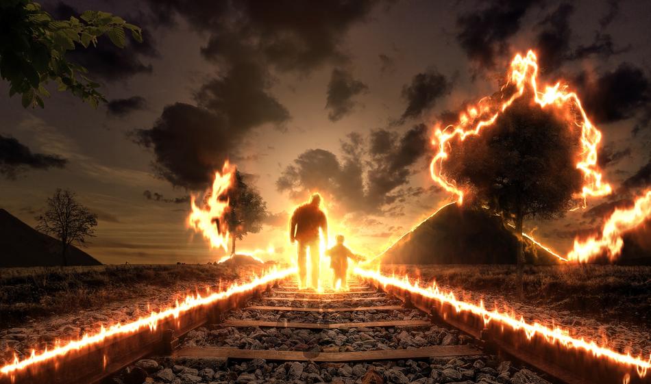 Fire Tracks Train free image download