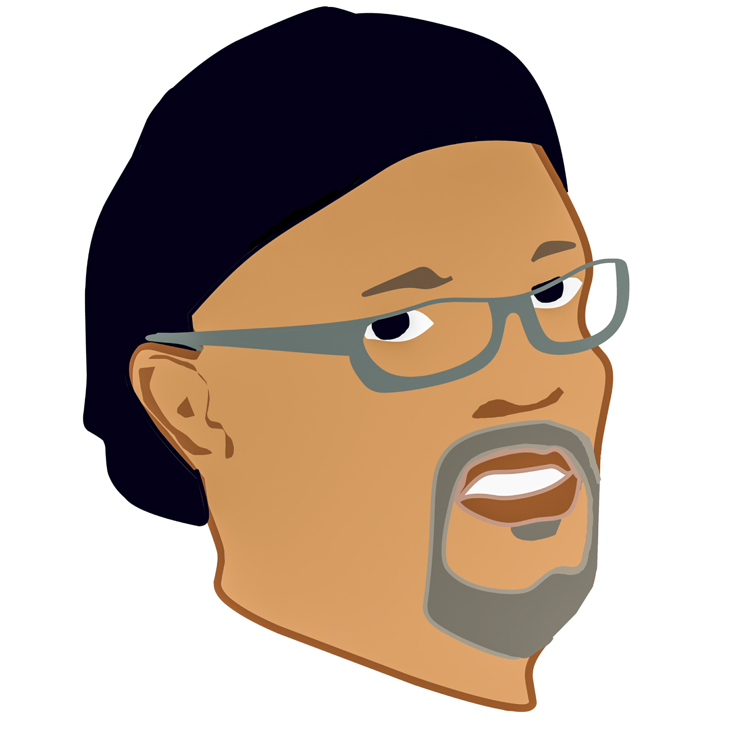 Portrait of Samuel Jackson with glasses at white background free image ...