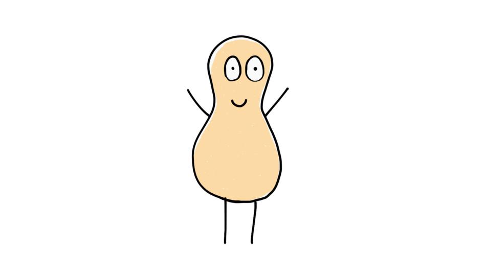 Drawing of a happy peanut free image download
