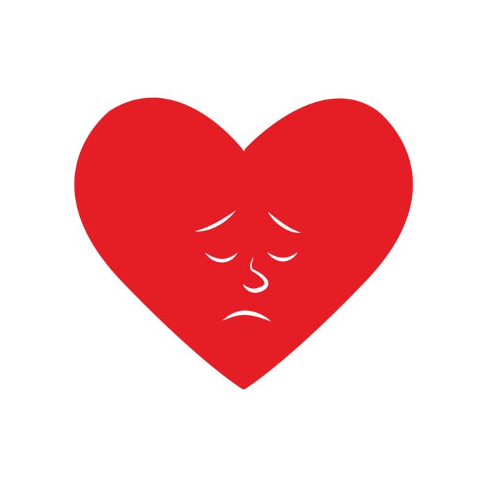 Sad heart red free image download
